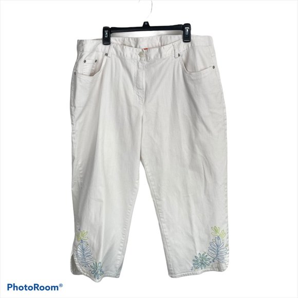 hearts of palm | Pants & Jumpsuits | Hearts Of Palm White Embroidered ...